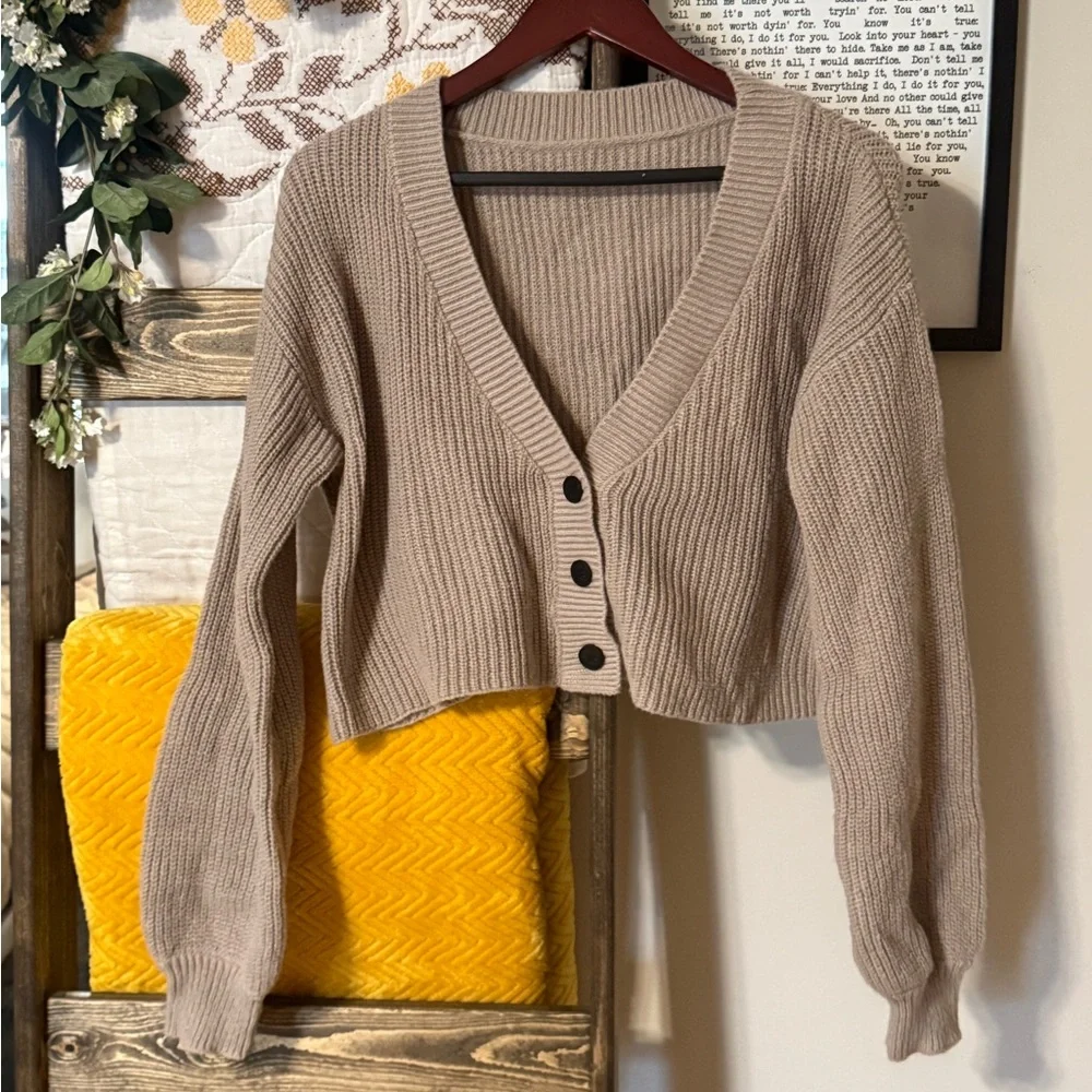 SHEIN | Sweaters | Shein Taupe Buttonup Womens Cardigan | Poshmark